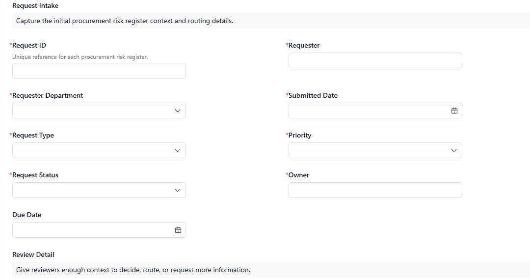 Procurement Risk Register | Owners & Mitigation