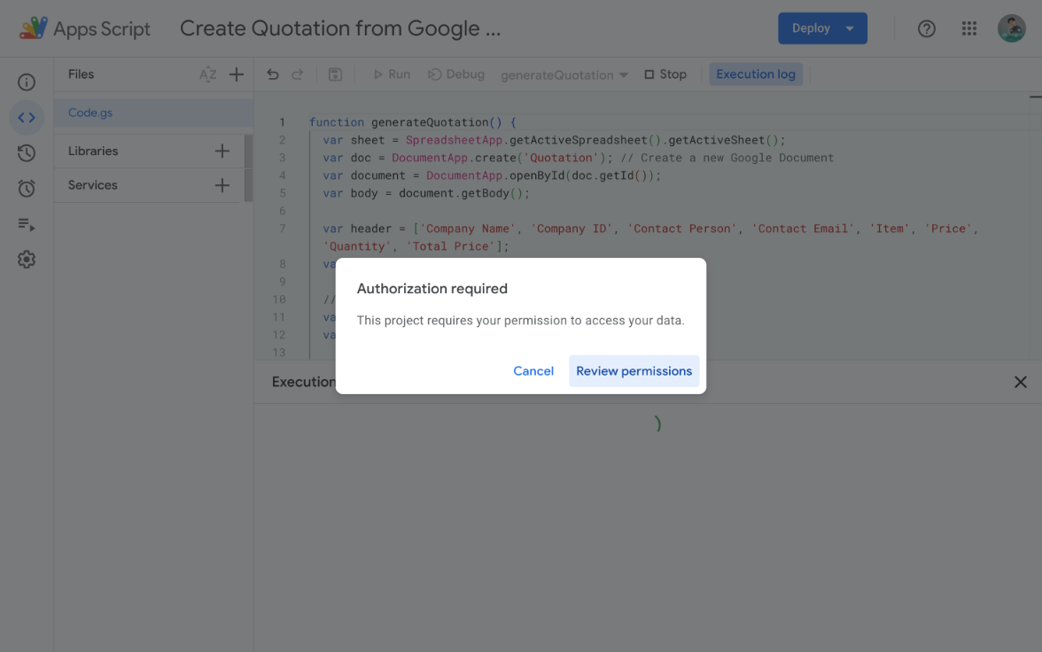 AI for Quotation Generation: A Guide with Google Apps Script and ...